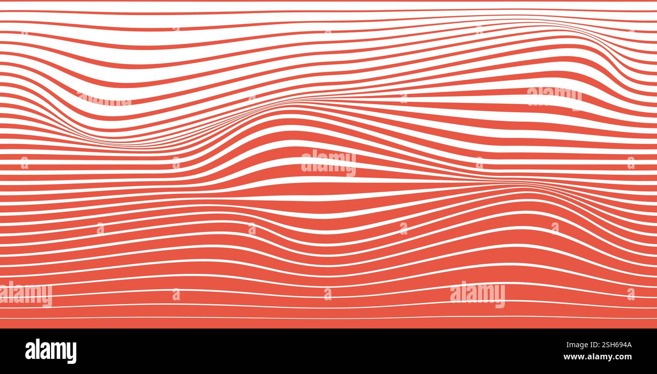 Abstract Red and White Wavy Lines Banner in Minimalist Style Stock ...