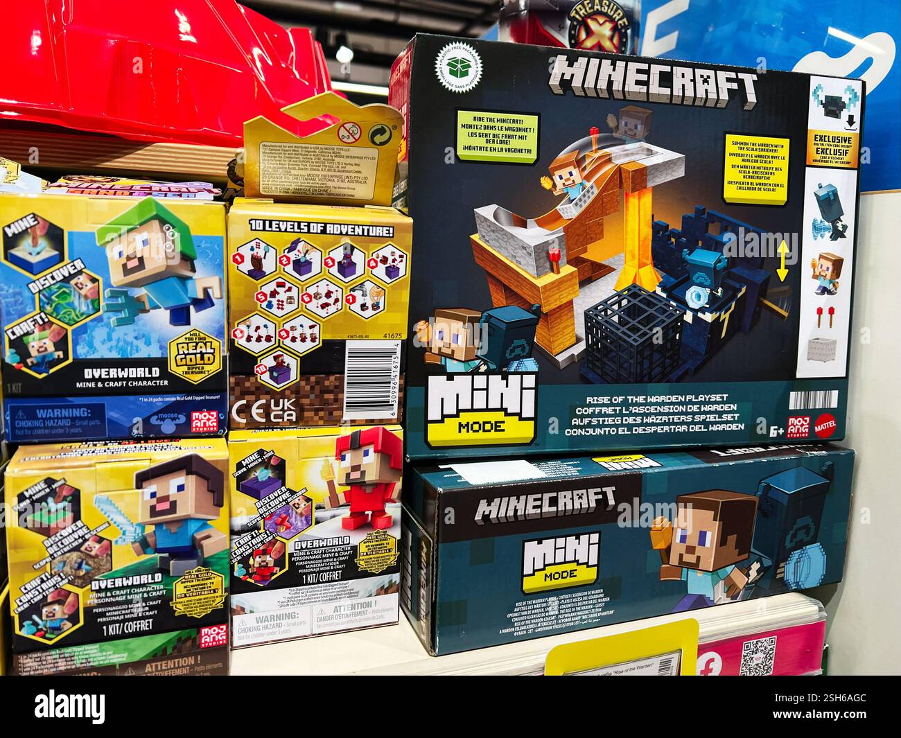 Kyiv, Ukraine - February 09, 2025: Assorted Minecraft-themed toy sets ...