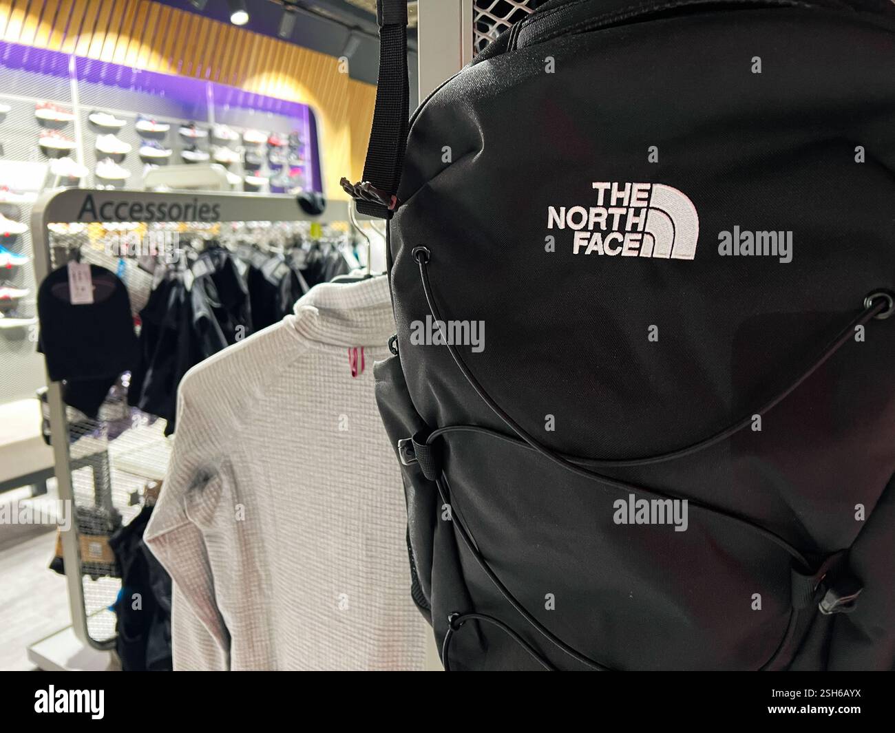 Kyiv, Ukraine - February 09, 2025: Black The North Face backpack ...