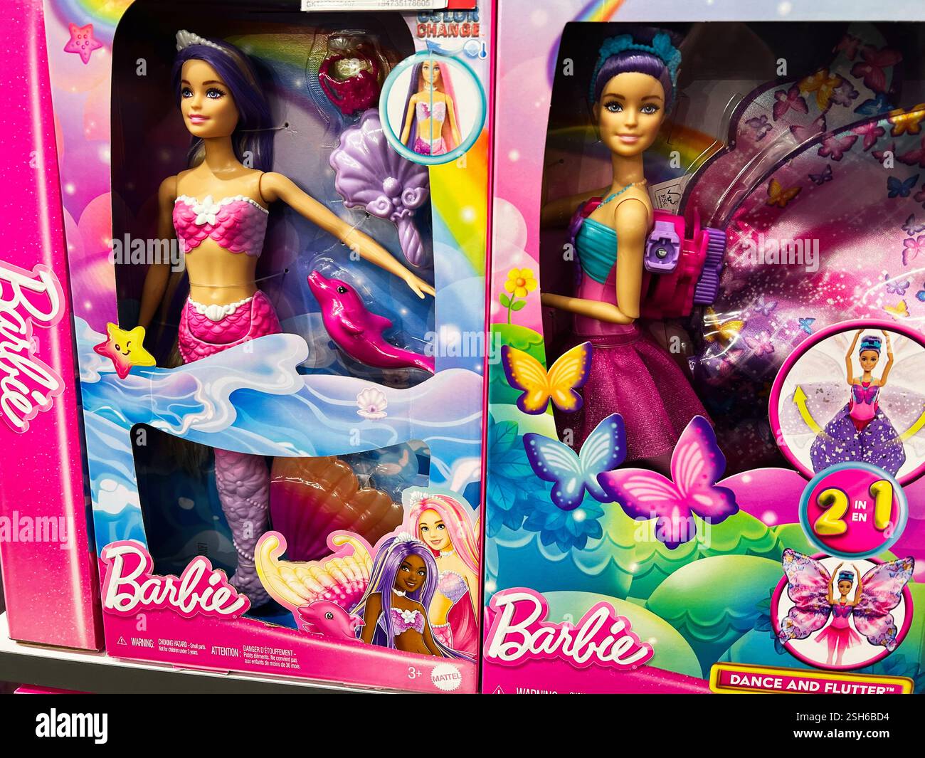 Kyiv, Ukraine - February 09, 2025: Colorful boxed Barbie dolls ...