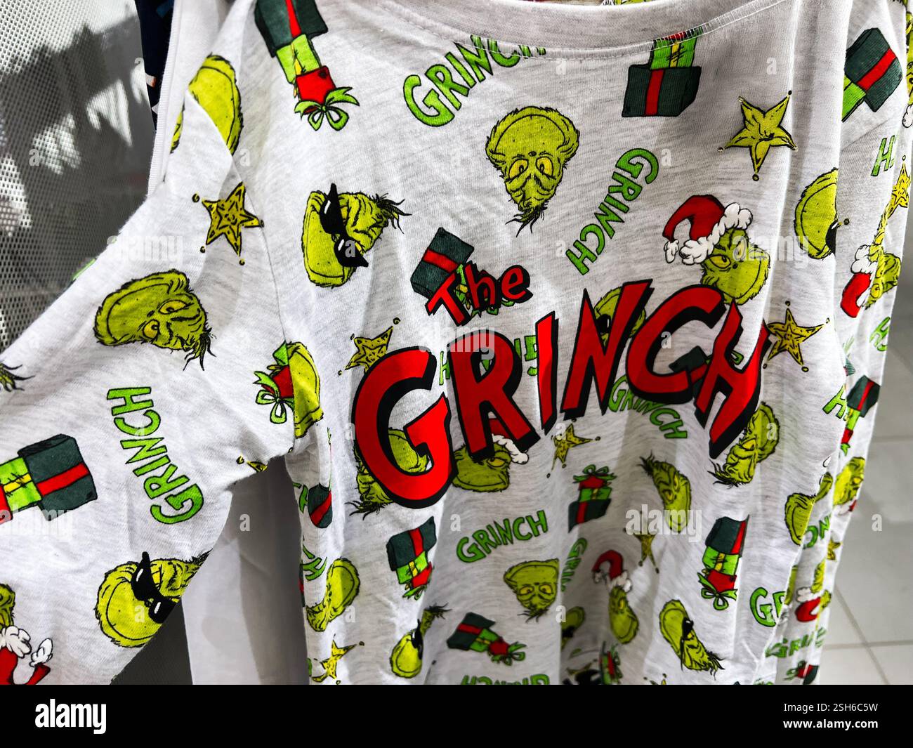 Kyiv, Ukraine - February 09, 2025: Grinch themed Christmas shirt ...