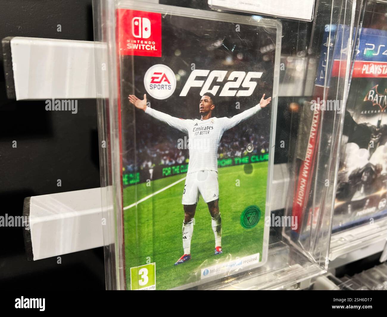 Kyiv, Ukraine - February 09, 2025: Shelf display of the FC 25 video ...