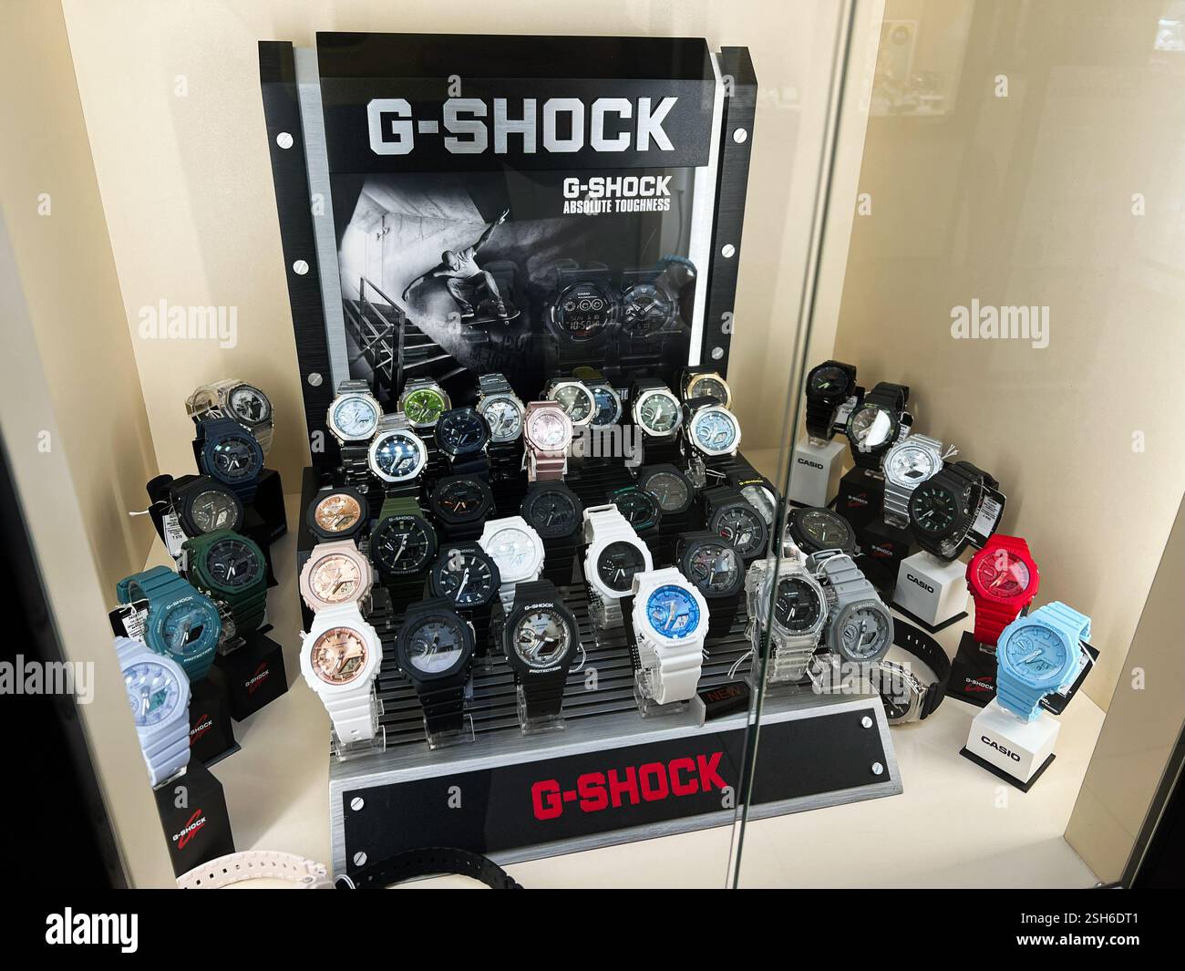 Kyiv, Ukraine - February 09, 2025: Showcasing multiple G-Shock watches ...
