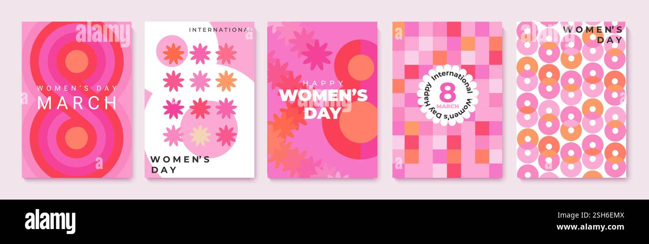 Set bright flyers for International Women's Day Stock Vector Image ...
