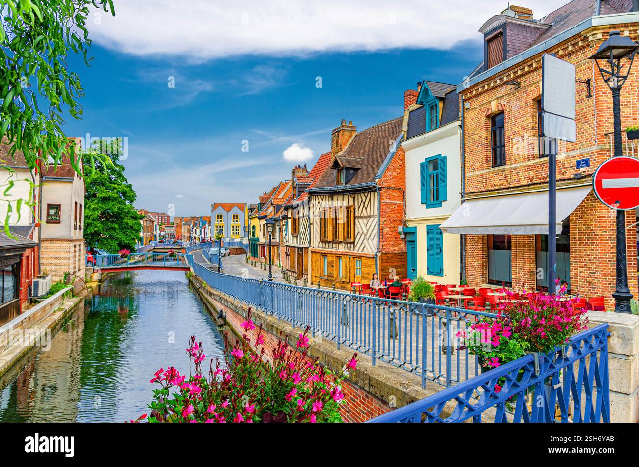 Saint-Leu quarter with traditional fachwerk houses and brick buildings ...