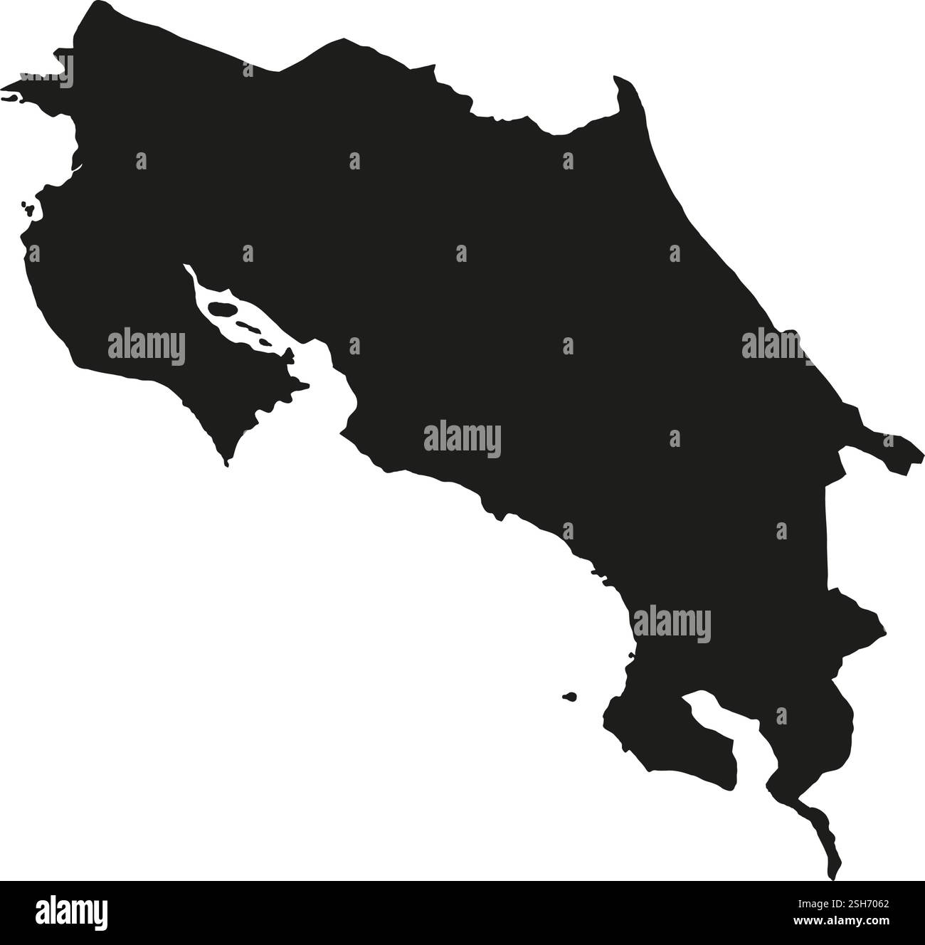 Costa Rica map silhouette vector illustration Stock Vector Image & Art ...