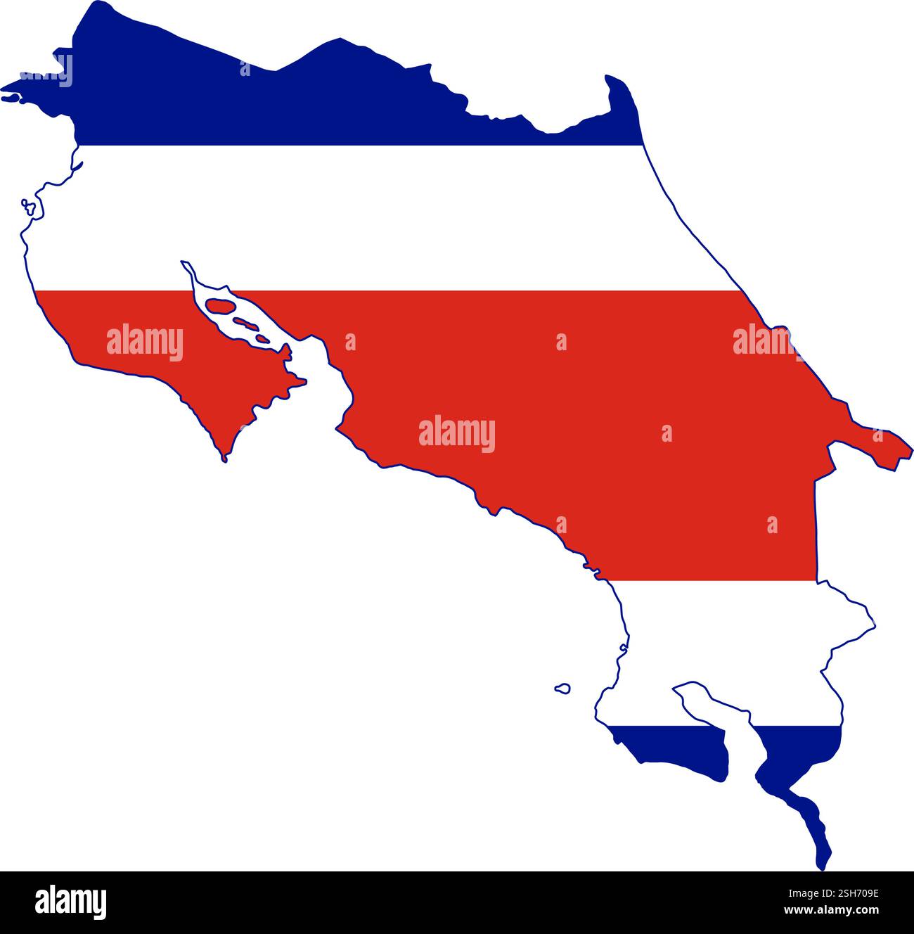 Costa Rica Map with Flag Colors vector illustration Stock Vector Image ...