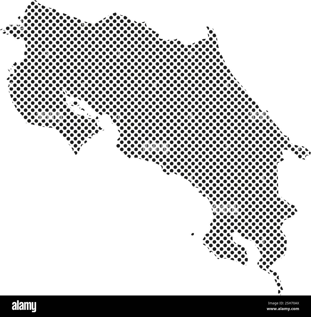 Costa Rica map with dotted pattern vector illustration Stock Vector ...