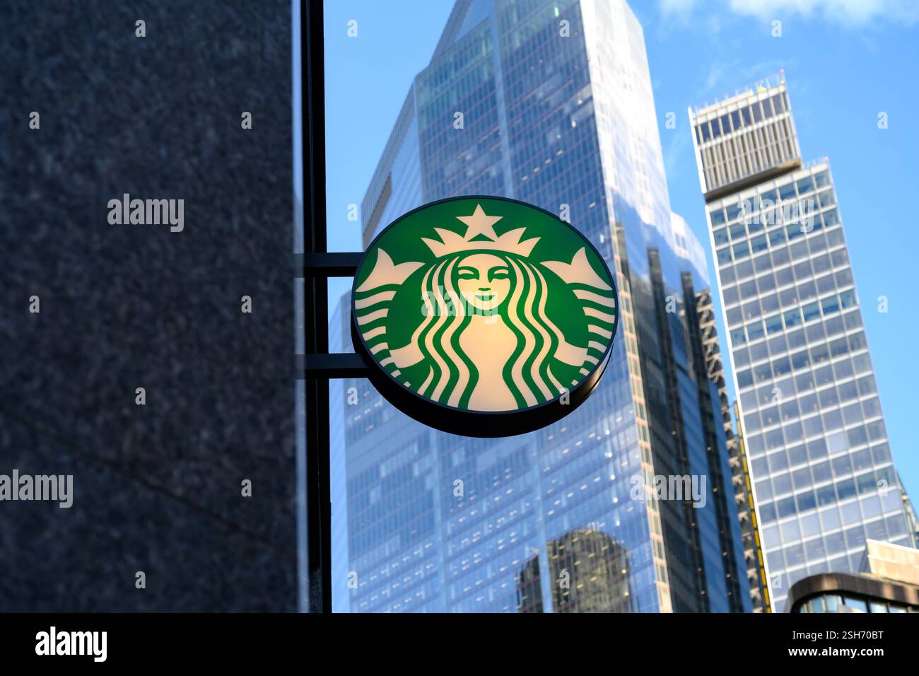 London, UK. January 29th 2025. Brand logo sign for American Starbucks ...
