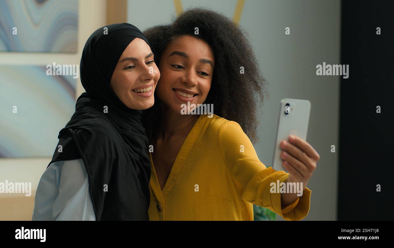 Diverse multiethnic Muslim hijab African American business women ...