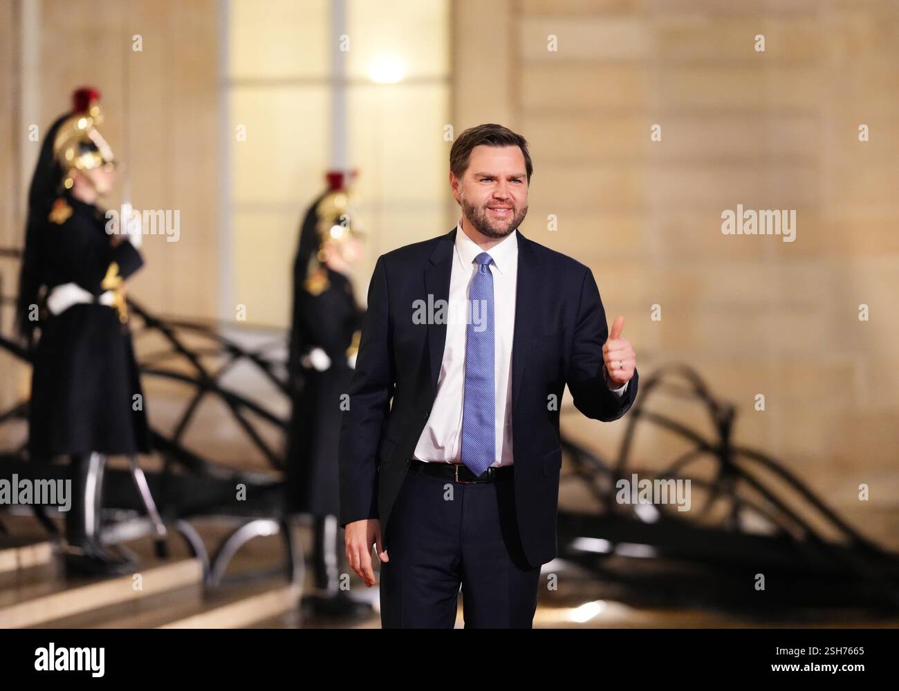 Paris, France. 10th Feb, 2025. U.S. Vice President JD Vance arrives for ...