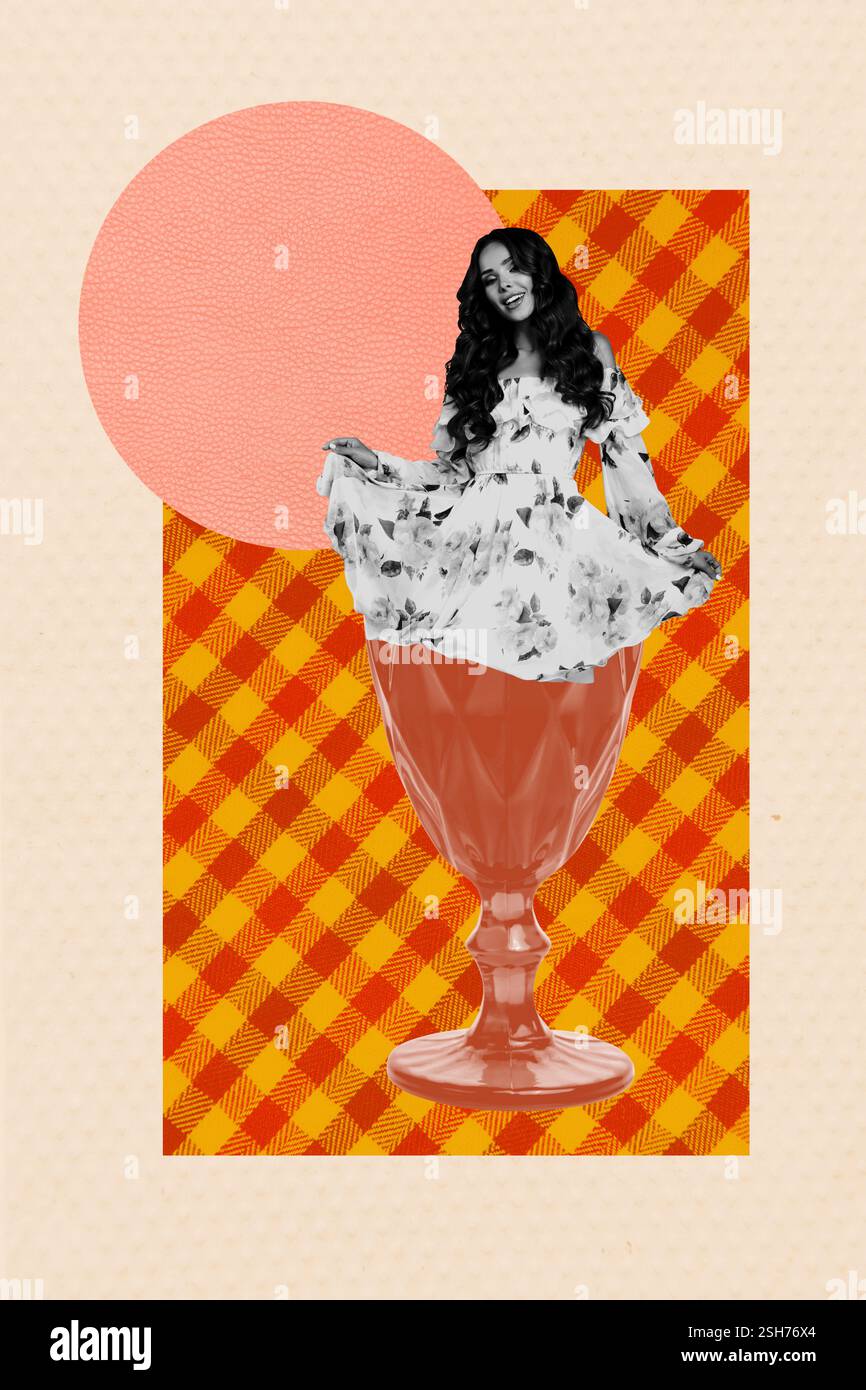 Trend artwork 3D photo collage design of cocktail holiday drink club ...