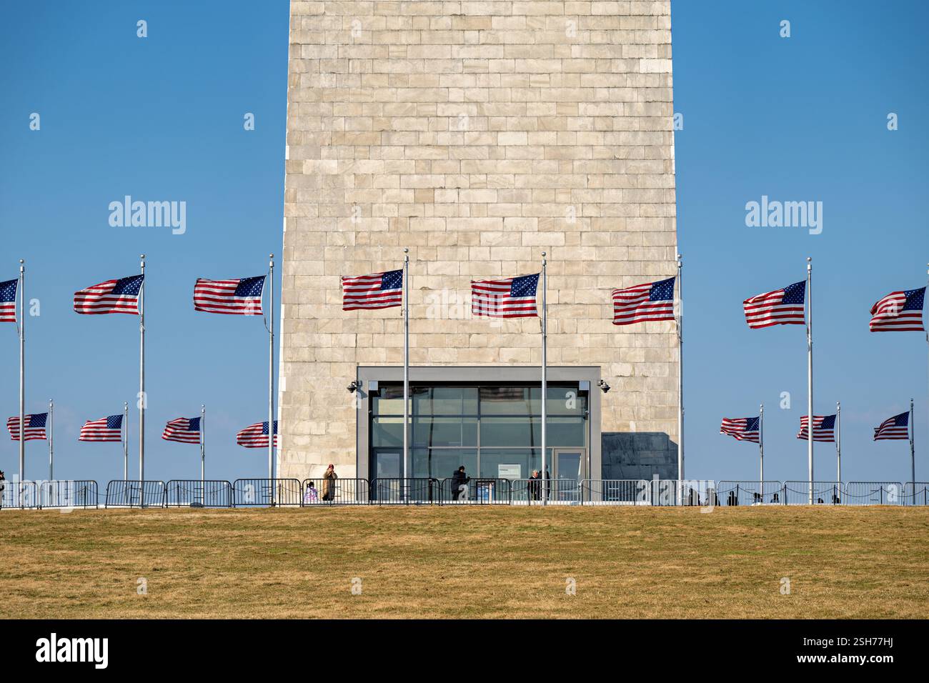WASHINGTON DC, United States — American flags encircle the base of the ...