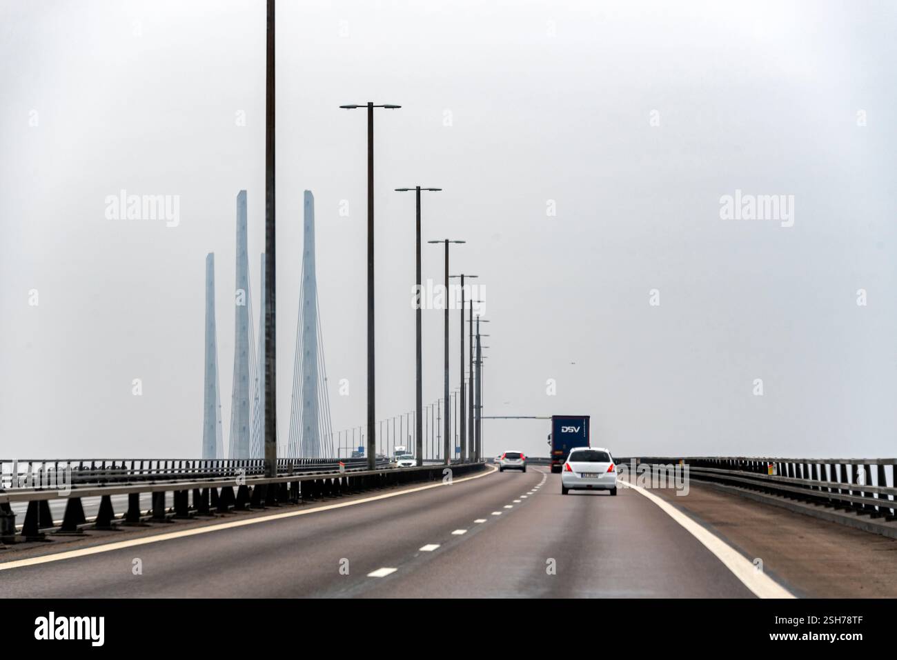 Oresund Bridge, between, Copenhague, Denmark and Malmo, Sweden Stock ...