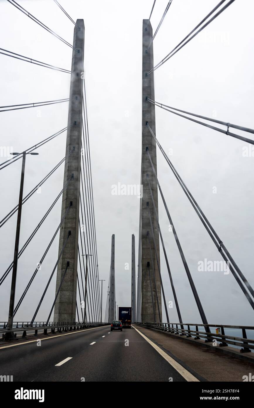 Oresund Bridge, between, Copenhague, Denmark and Malmo, Sweden Stock ...