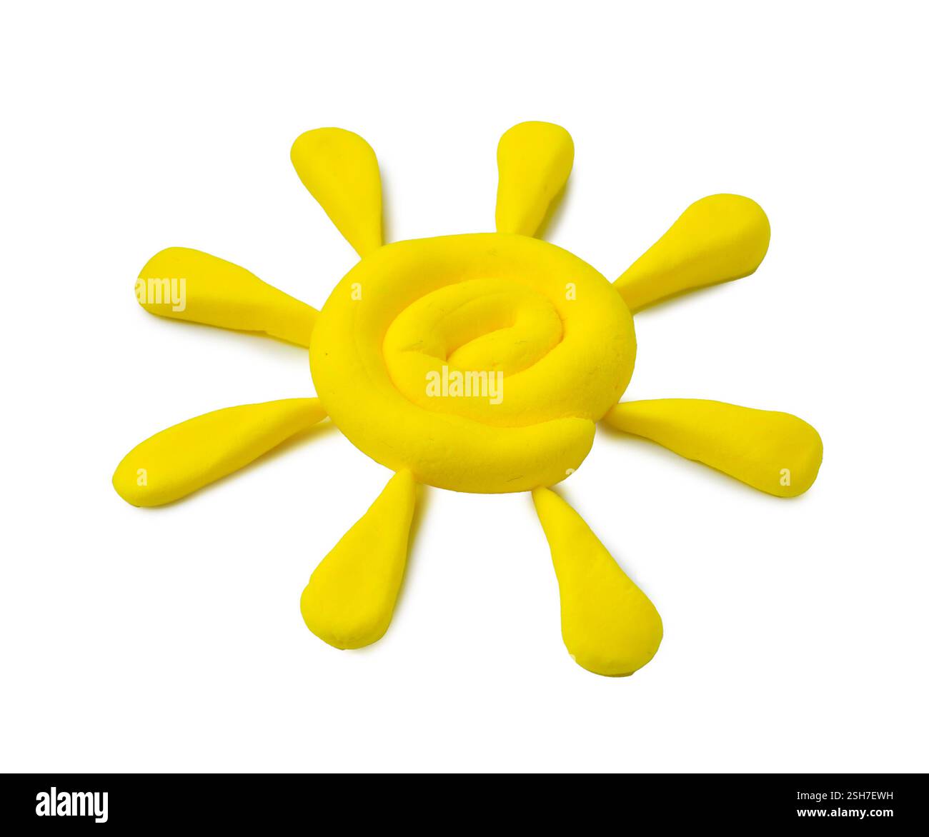 Sun made from play dough on white background Stock Photo - Alamy