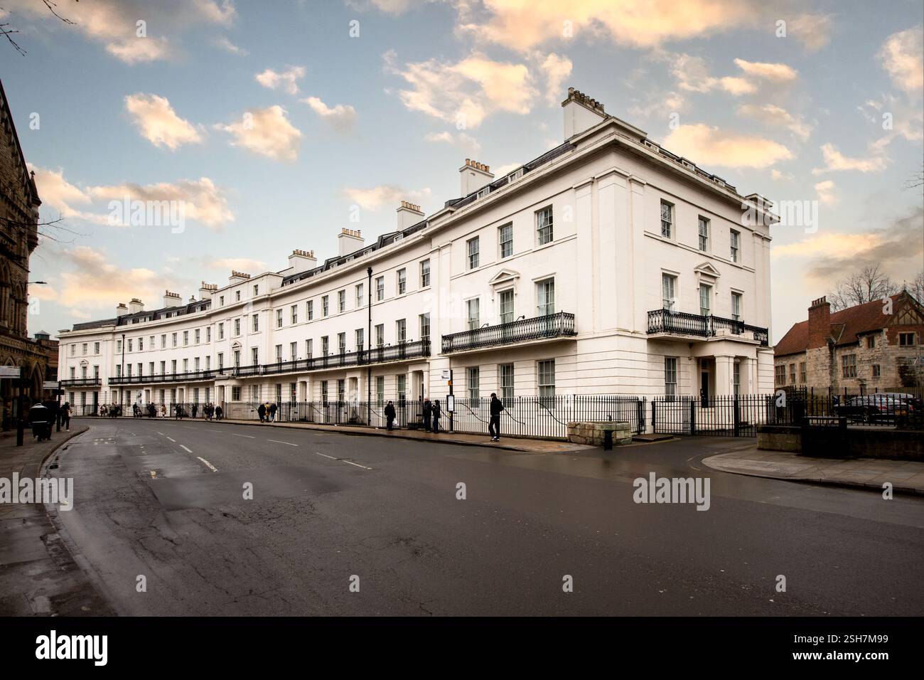 YORK, UK - FEBRUARY 9, 2025. A landscape of the curved exterior facade ...
