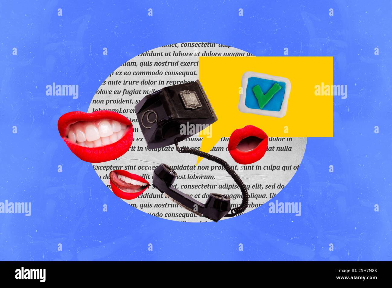 Trend artwork composite 3D photo collage design of textbox fragment ...