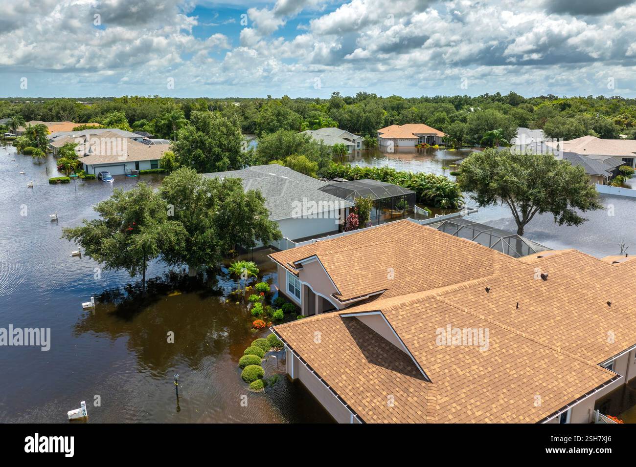Flooding in Florida caused by tropical storm from hurricane rainfall ...