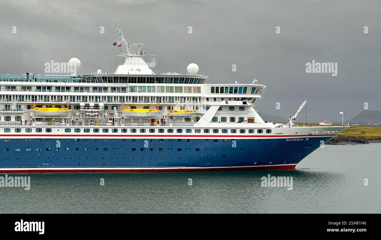Reykjavík, Iceland - 1 Septemeber 2024: Cruise ship Balmoral arriving ...