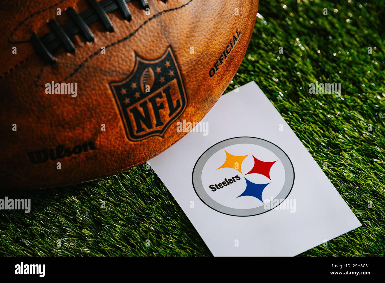 PITTSBURGH, USA, FEBRUARY 10, 2025: Pittsburgh Steelers NFL team Logo ...