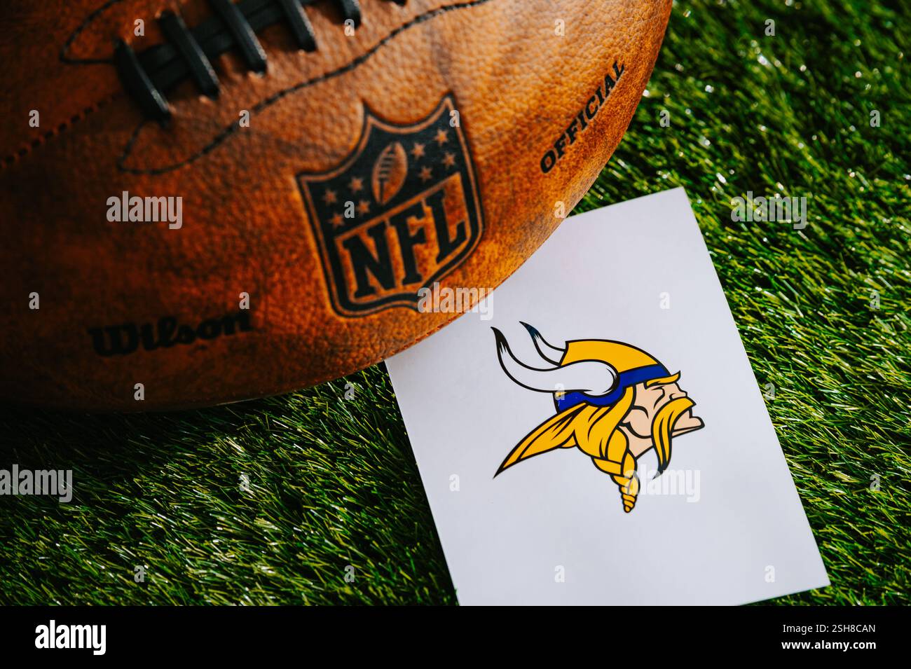 MINNEAPOLIS, USA, FEBRUARY 10, 2025: Minnesota Vikings NFL team Logo ...
