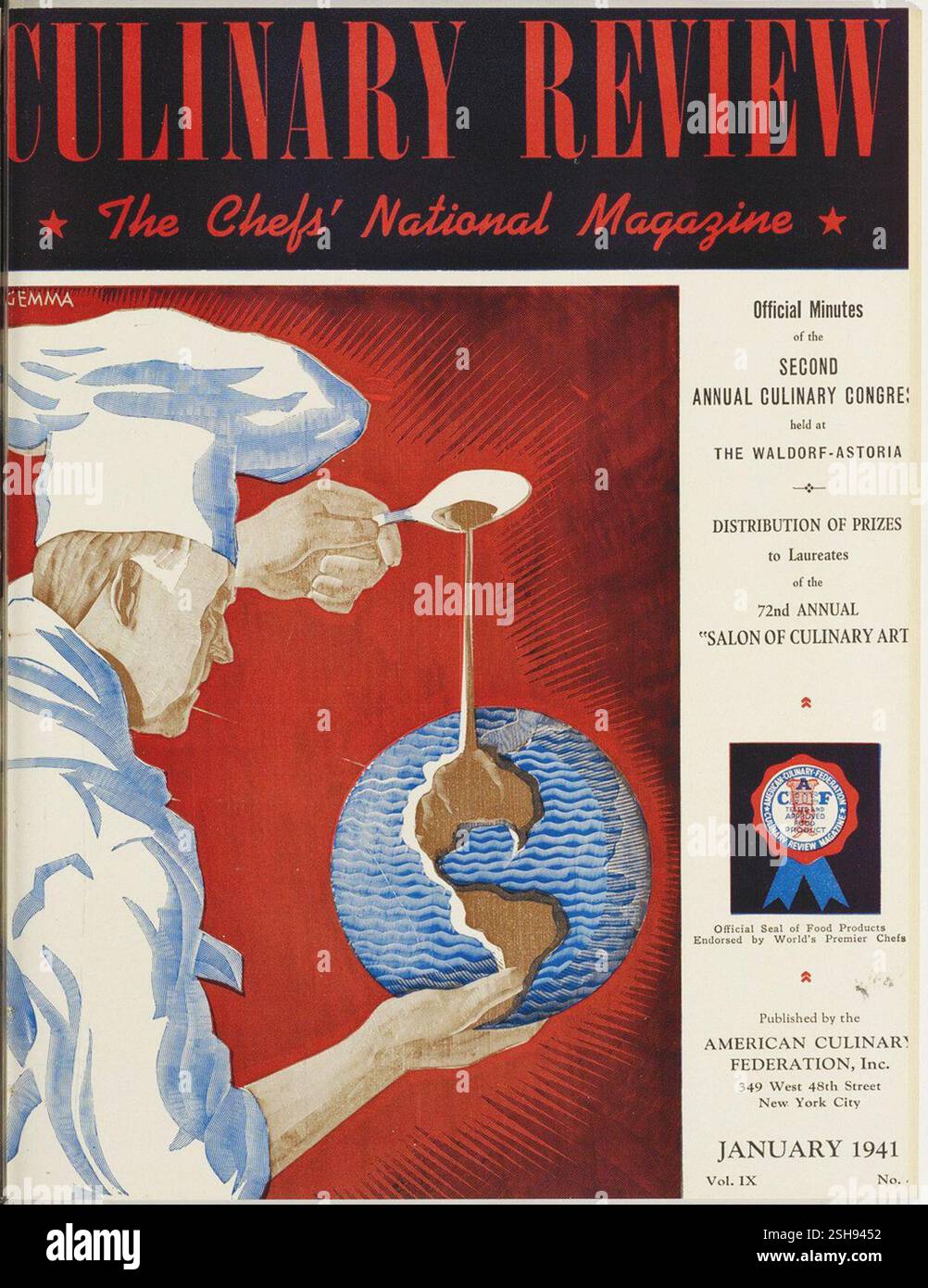 1941 Jan Culinary Review magazine cover- The chef's national magazine ...