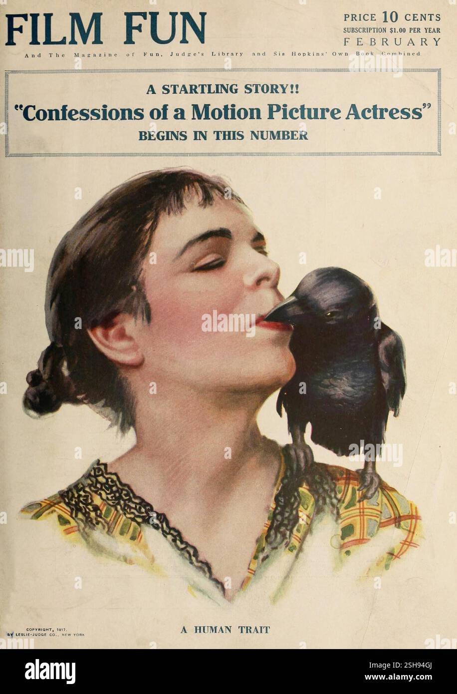 1917 Feb Film Fun magazine cover - A human trait Stock Photo - Alamy