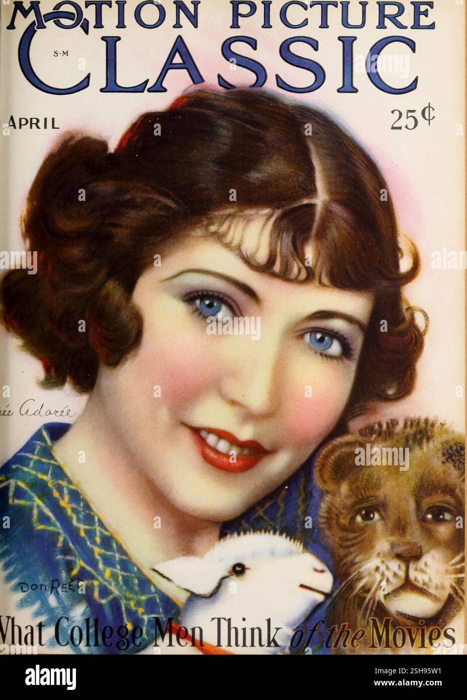 1929 April Motion Picture Classic magazine cover featuring Renée Adorée ...