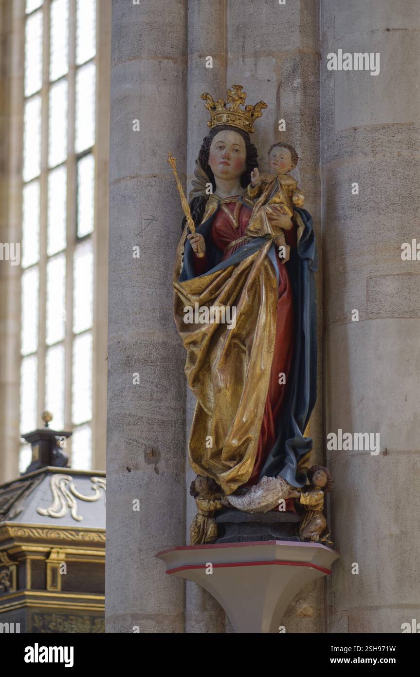 Madonna figure in the parish church of St George in Dinkelsbuehl, Roman ...