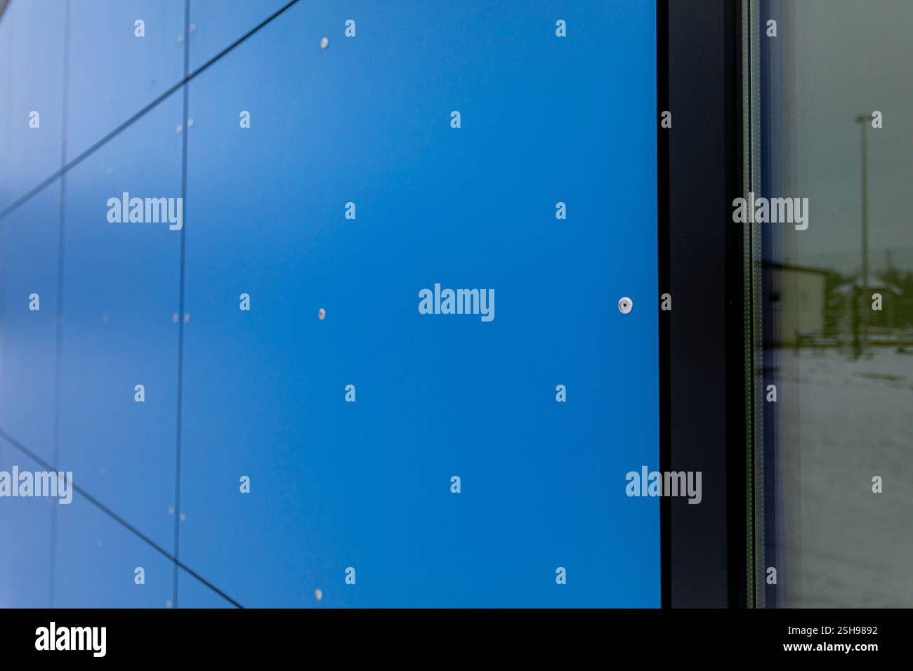 Abstract Blue Wall with a Beautiful Reflection on its Smooth Surface ...