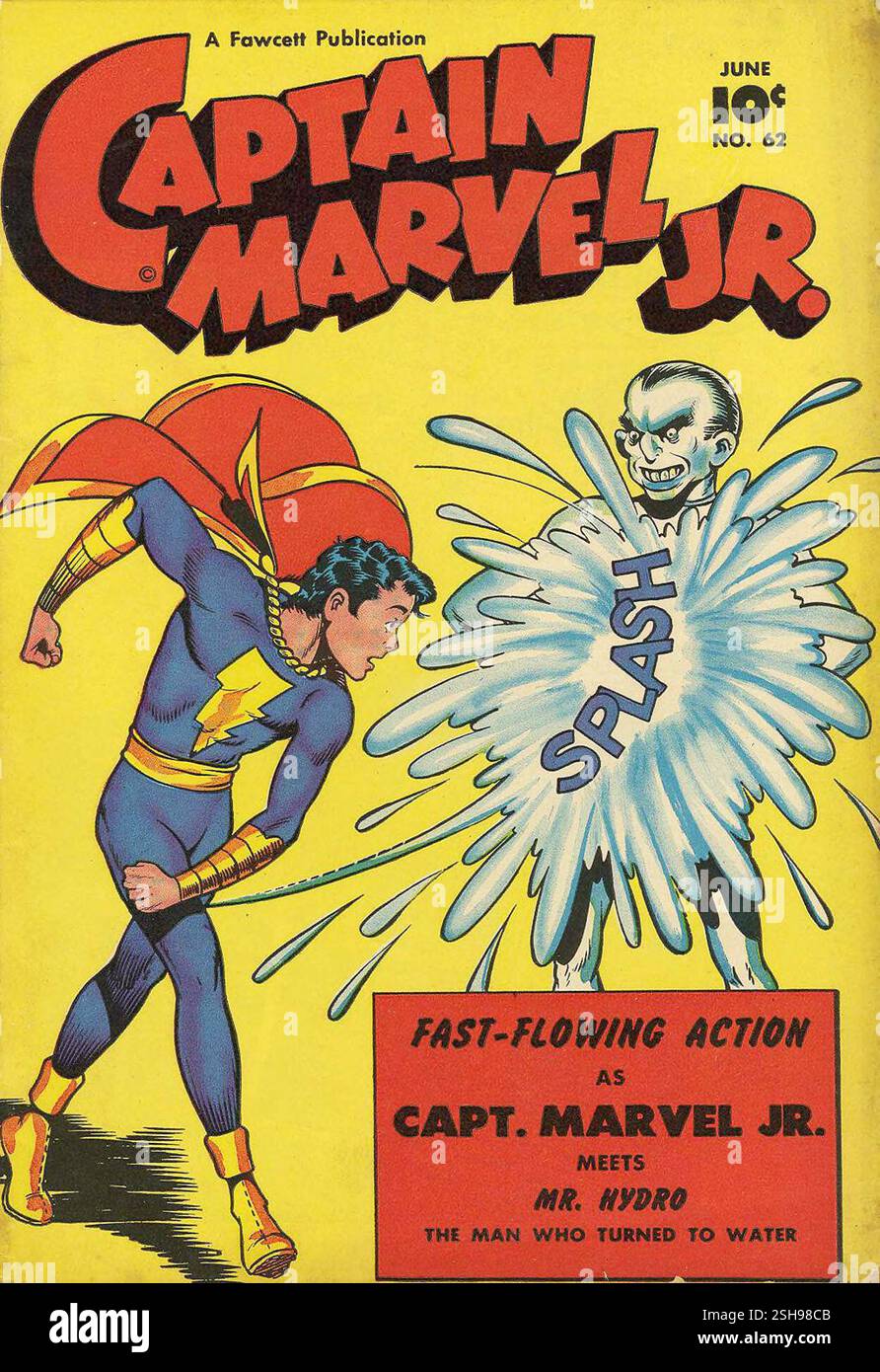 1948 June Captain Marvel Jr meets Mr Hydro cover #62 by Fawcett Comics ...