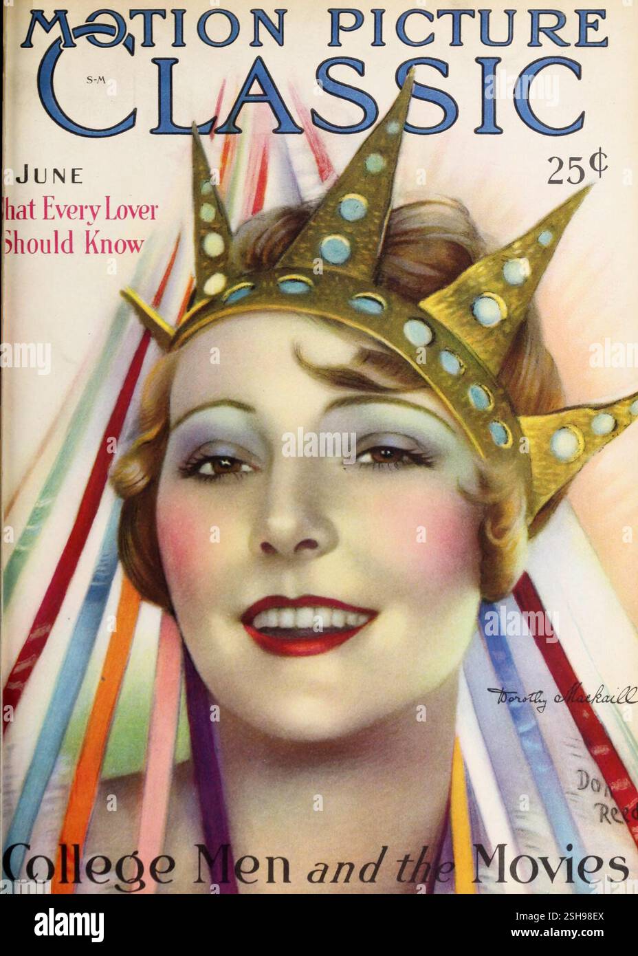 1929 June Motion Picture Classic magazine cover featuring Dorothy ...