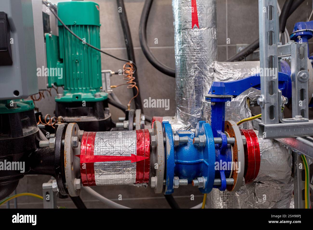 An Industrial Pump System Comprising Various Colorful Components and ...