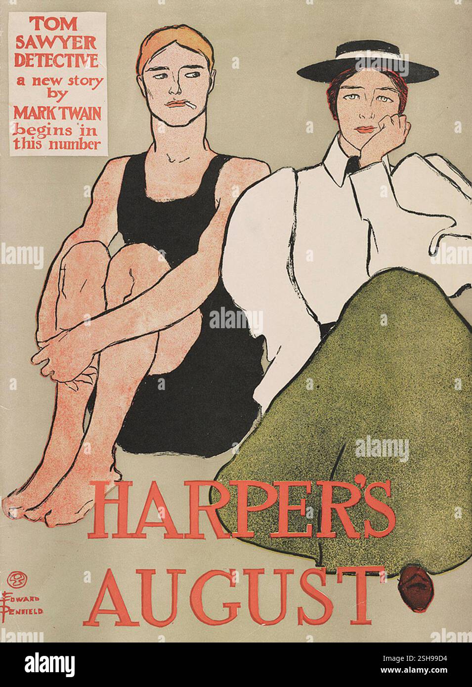 1898 August Harper's magazine cover with illustration by Edward ...