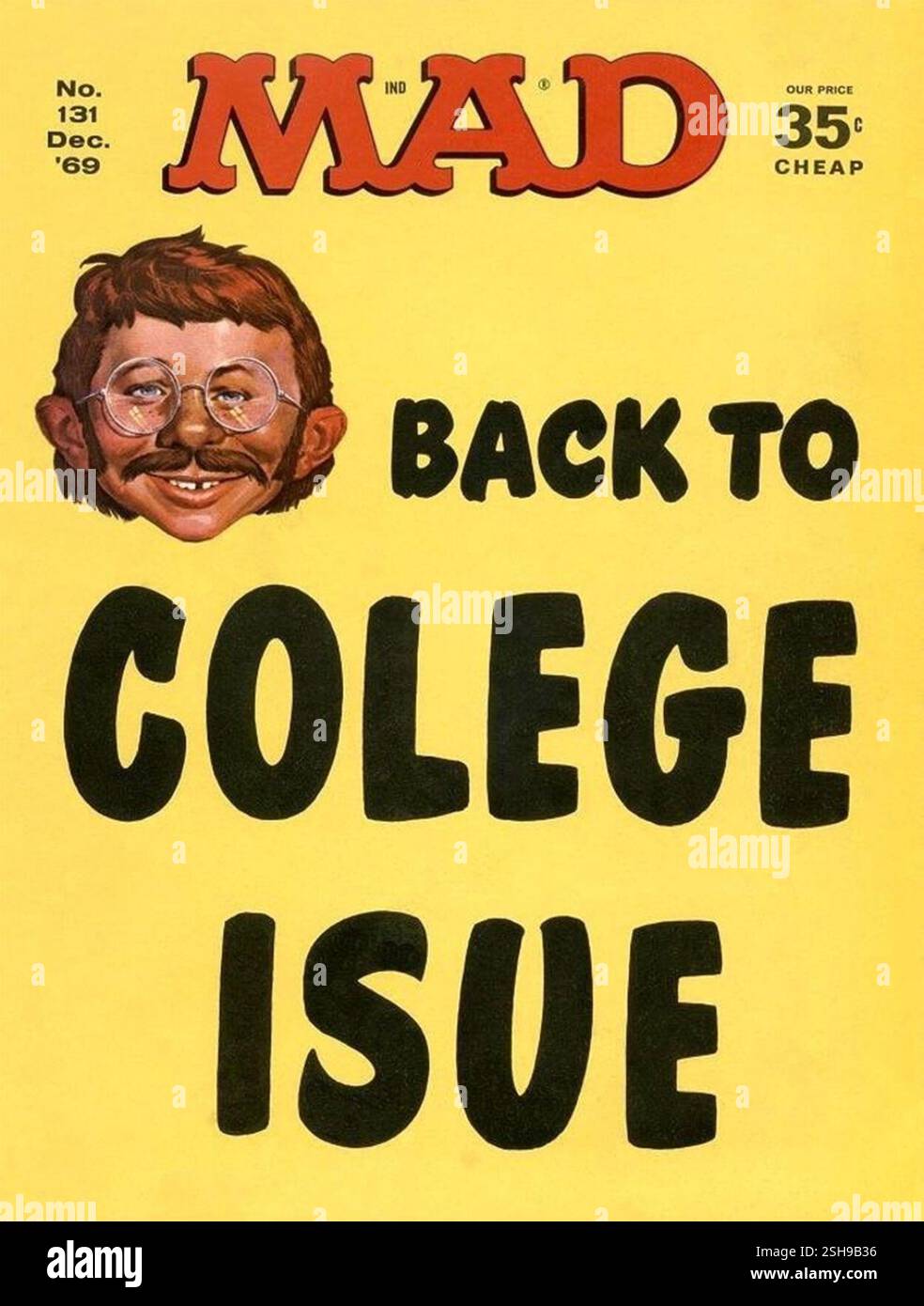 1969 December Mad Magazine cover - Back to Colege Isue feat Alfred E ...