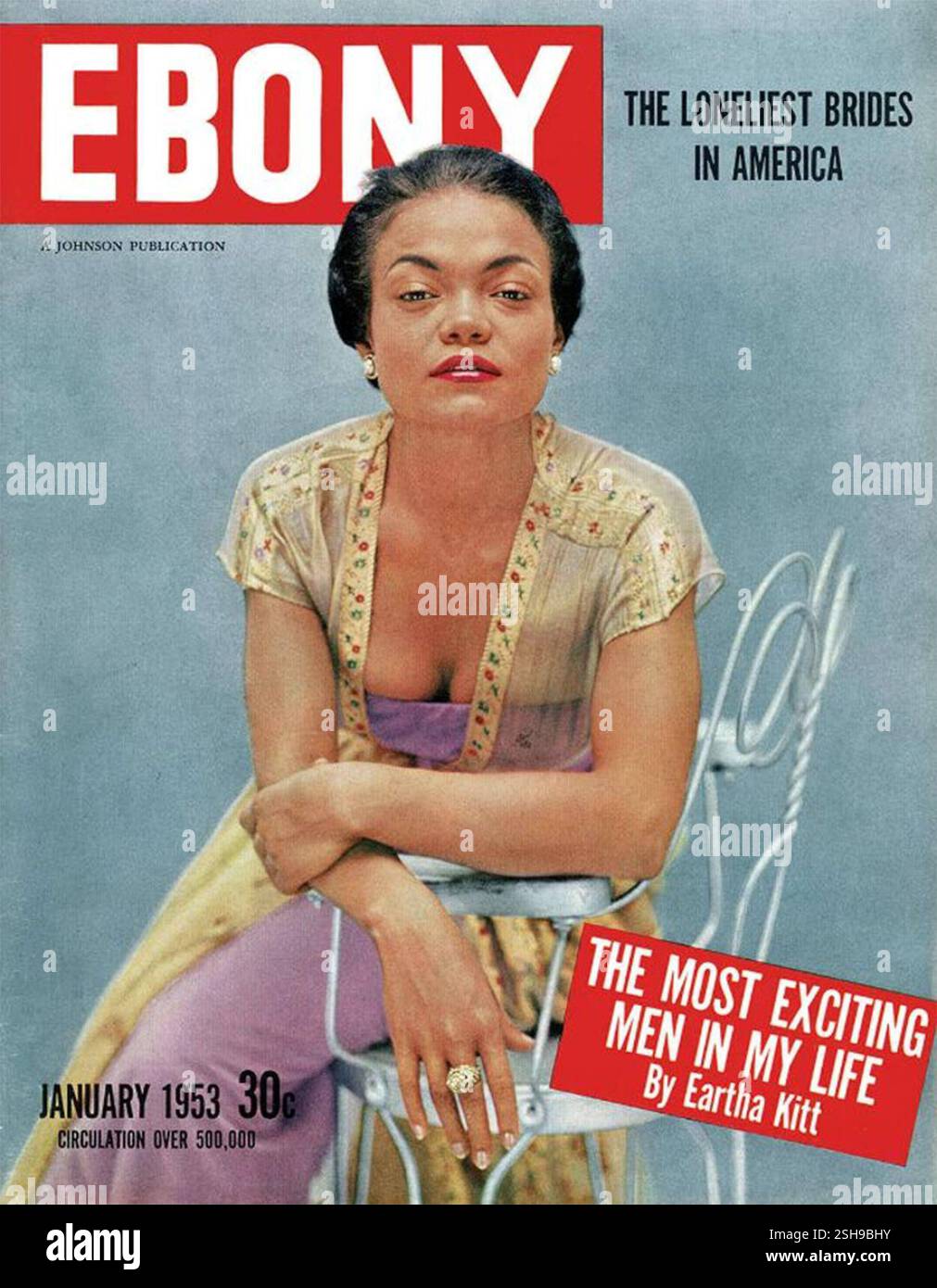 1953 January Ebony magazine cover featuring Eartha Kitt Stock Photo - Alamy