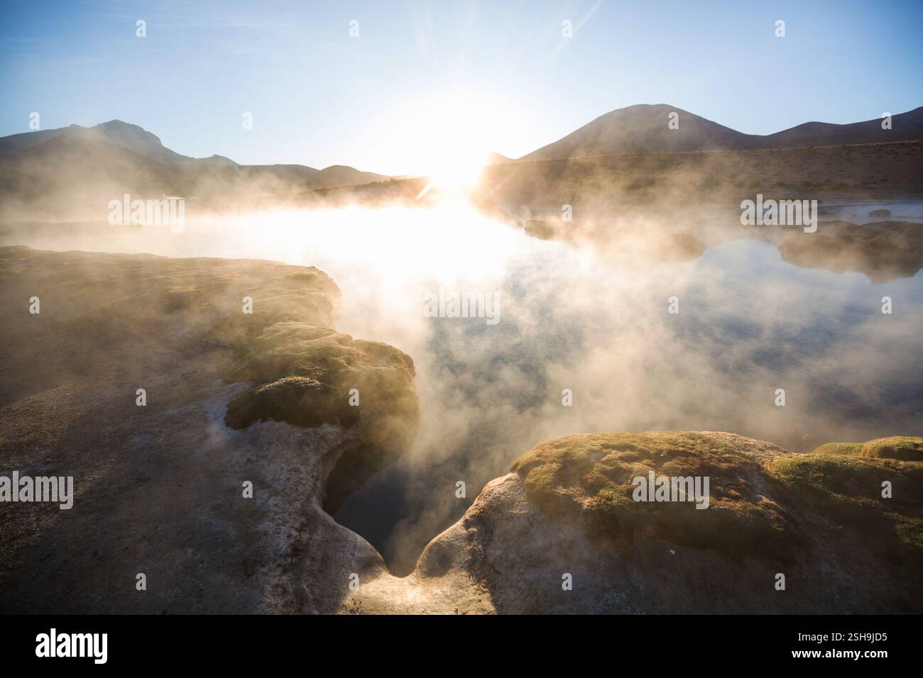 Natural Hot Spring in Atacama desert, Chile, South America Stock Photo ...