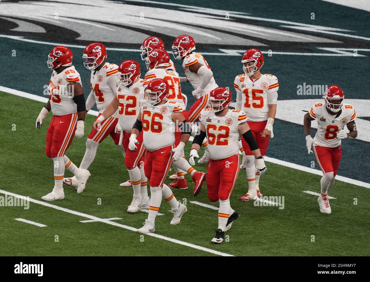 Kansas City Chiefs Offense Line during NFL Superbowl,Sunday, Feb 9 ...