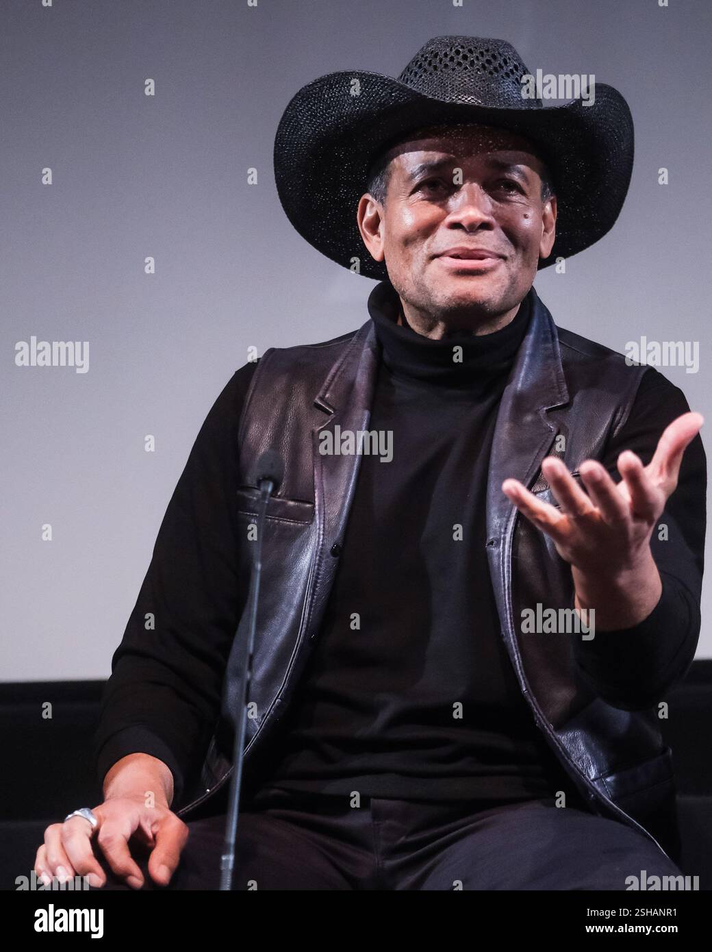 London, UK. 10th Feb, 2025. Mario van Peebles on stage at Mark Kermode ...