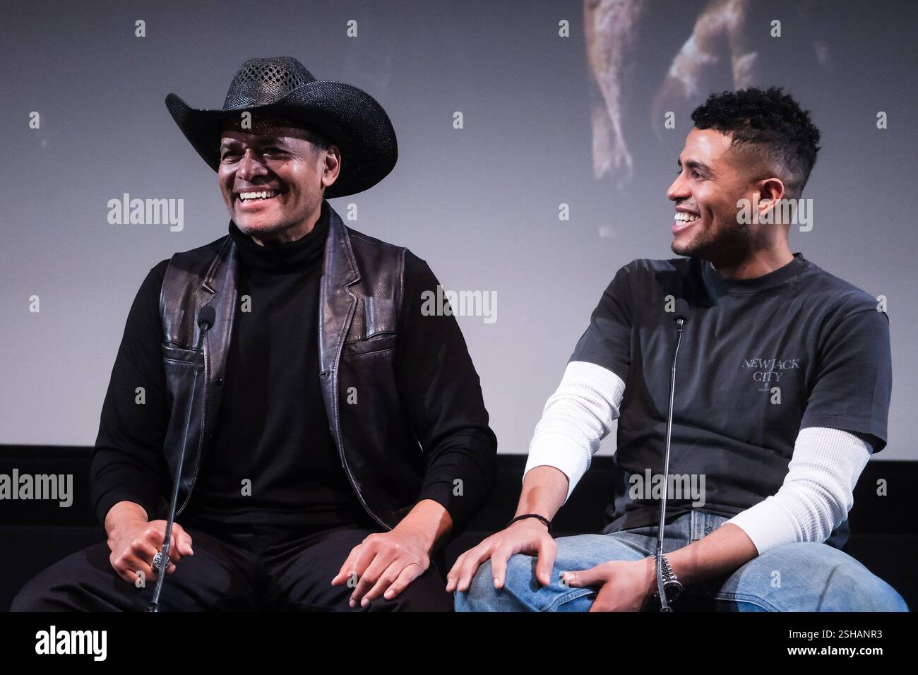 London, UK. 10th Feb, 2025. Mario van Peebles & Mandela van Peebles on ...