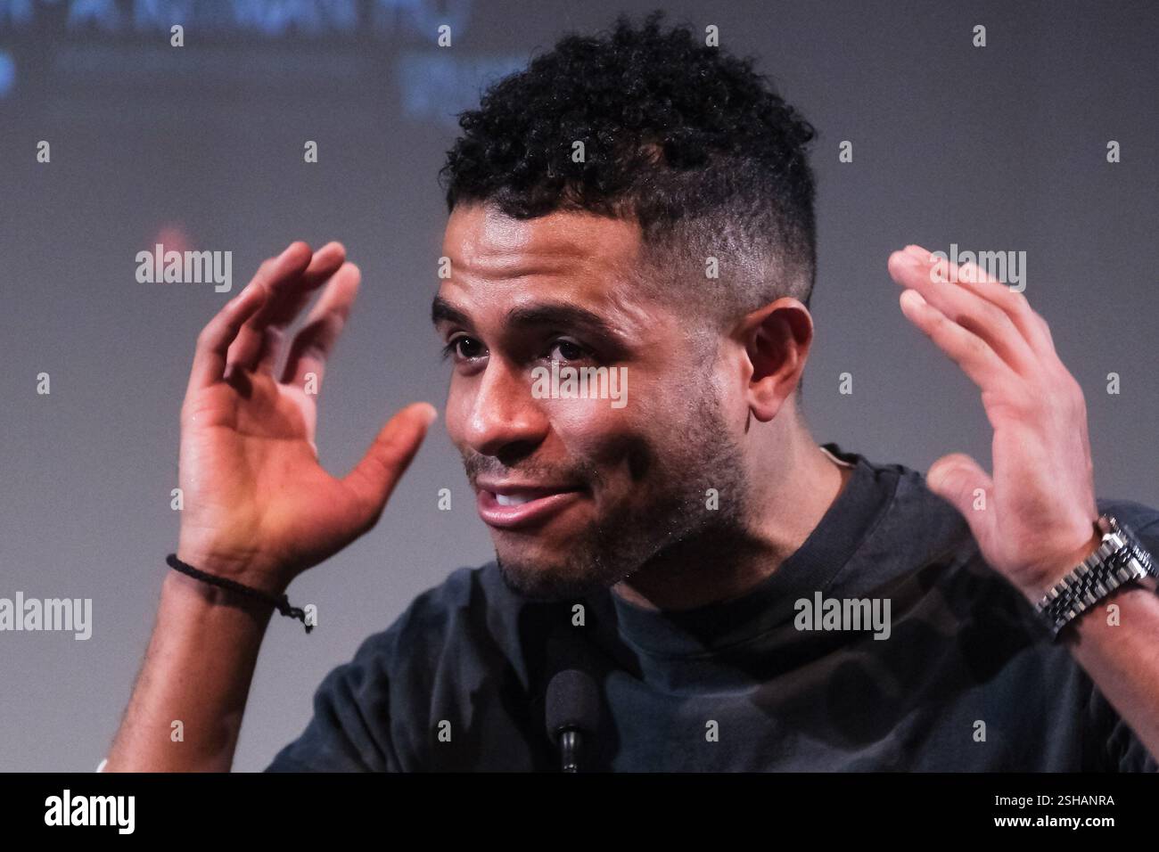 London, UK. 10th Feb, 2025. Mandela van Peebles on stage at Mark ...