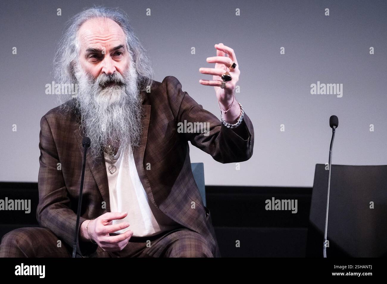 London, UK. 10th Feb, 2025. Warren Ellis on stage at Mark Kermode in 3D ...
