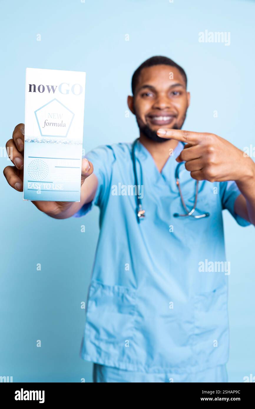 Portrait of beauty expert recommending refreshing aloe vera lotion ...