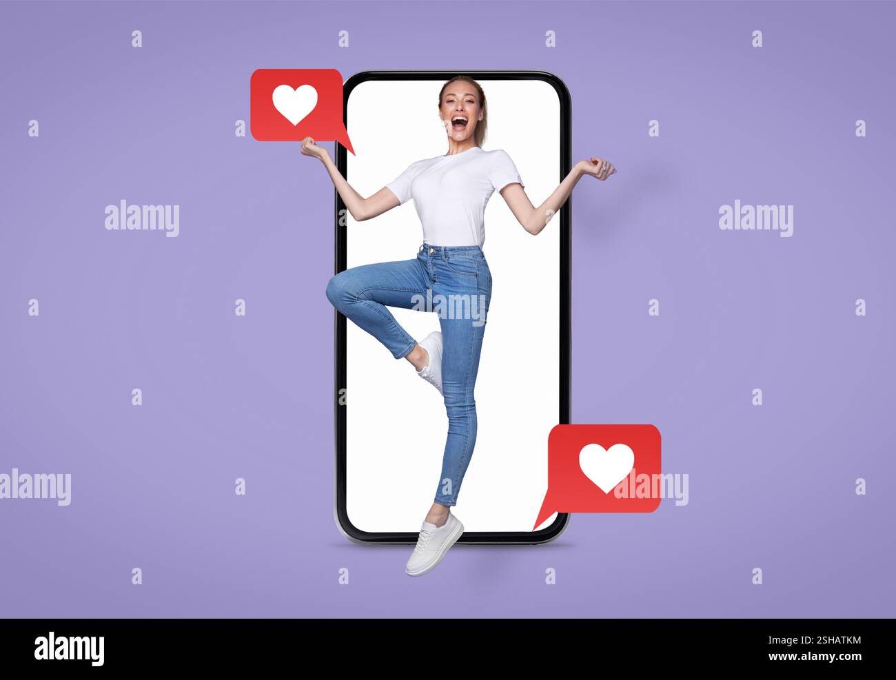 People engaging with technology in a fun way to express love and ...