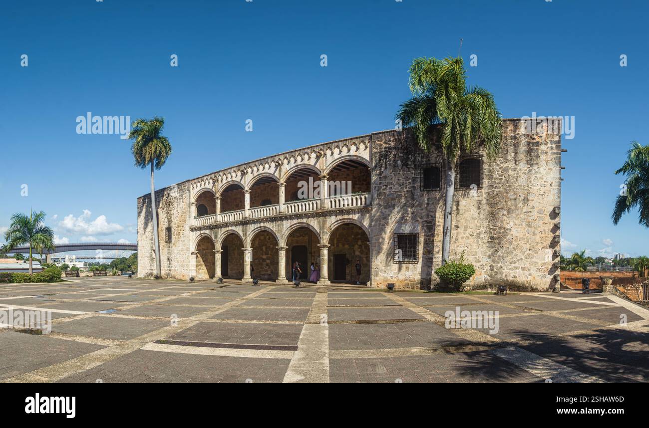 Panoramic of "Palacio Virreinal De Diego Colon" Museum, Spain Square ...