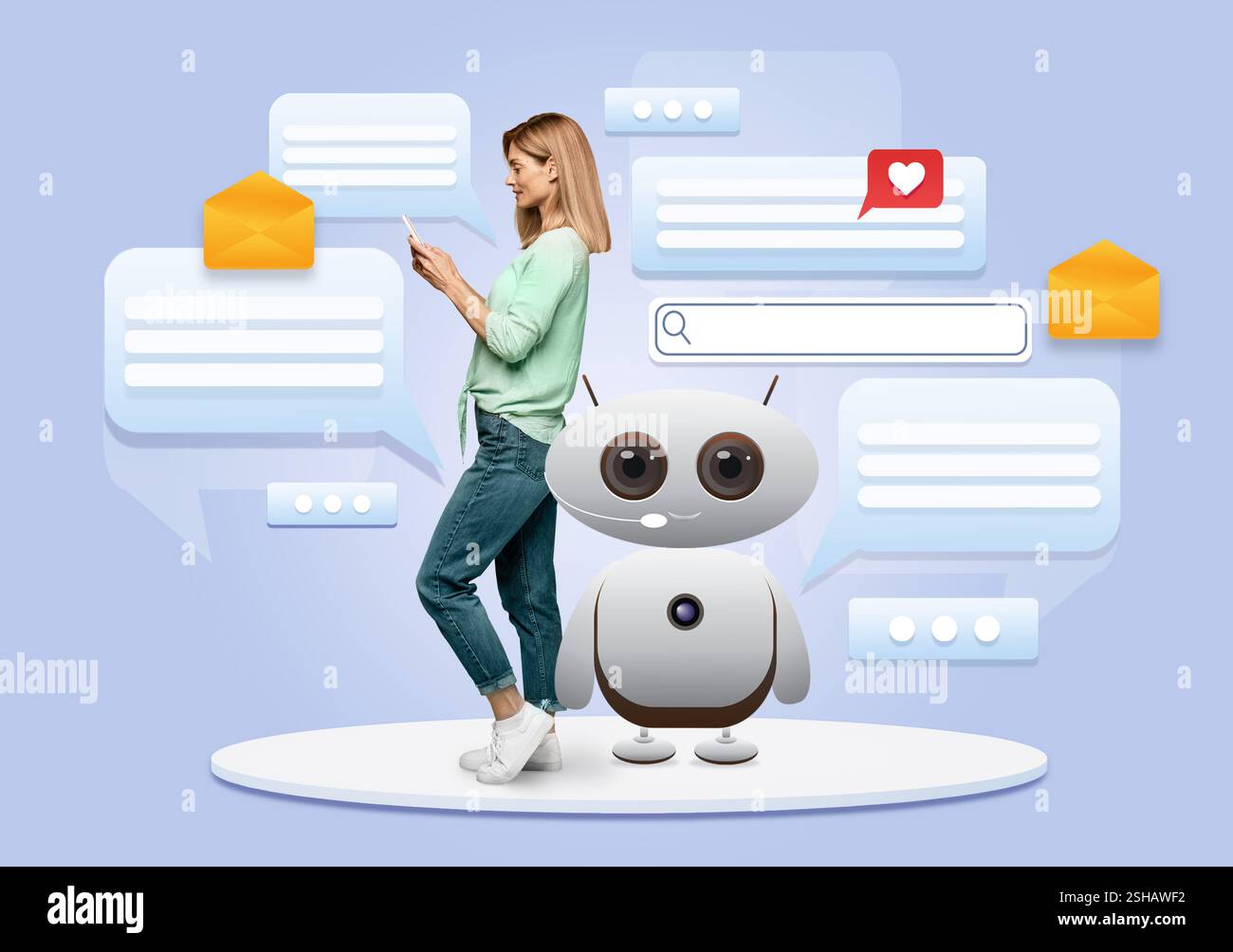 Ai chatbot assistant enhances hi-res stock photography and images - Alamy