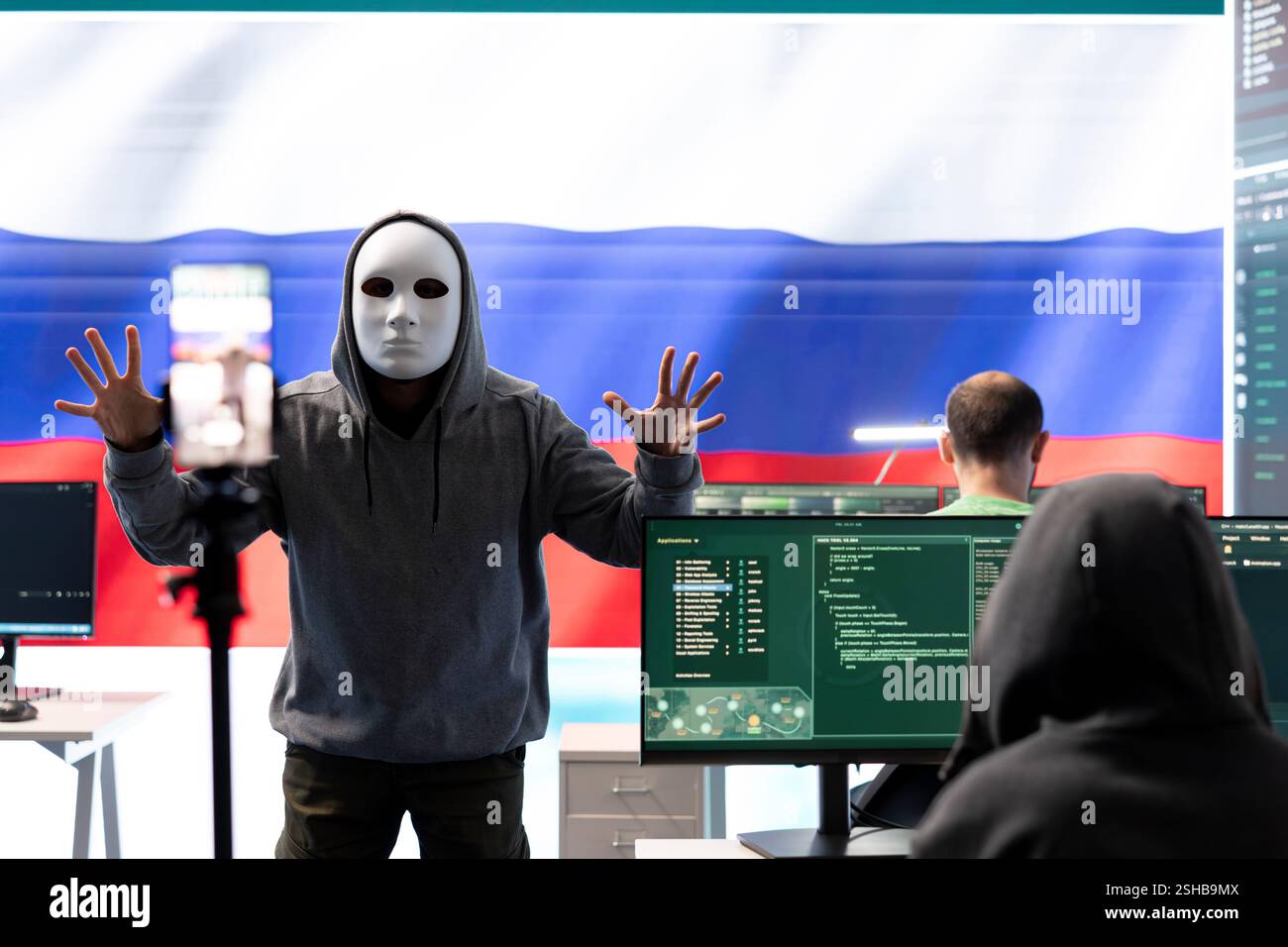 Anonymous person with mask asks for ransom in Russian governmental ...