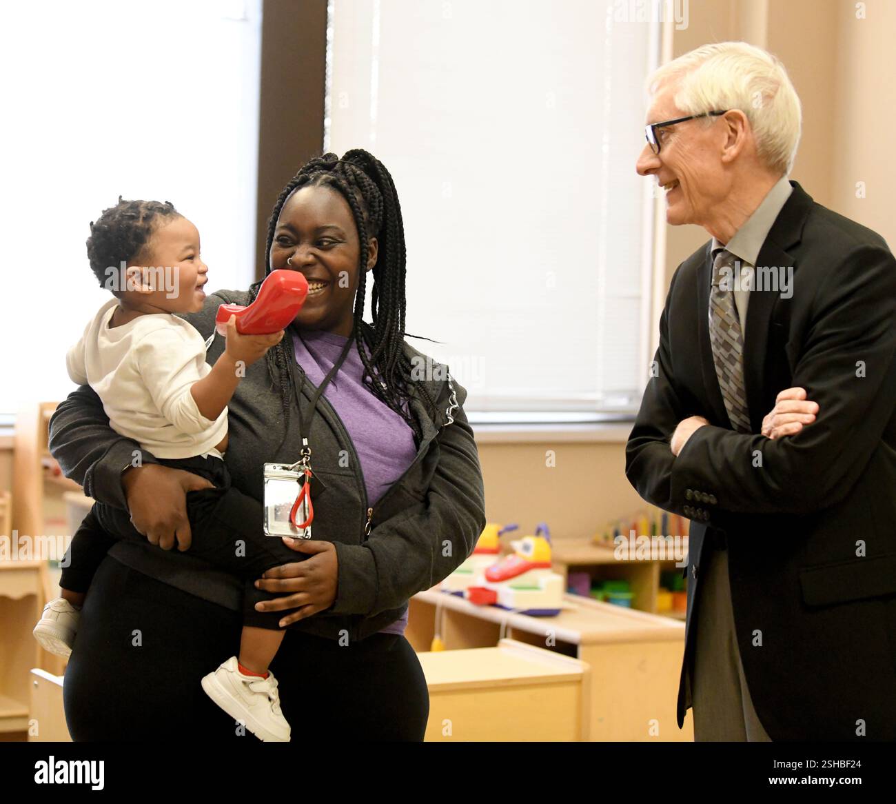 Racine, Wisconsin, USA. 10th Feb, 2025. Wisconsin GOV. TONY EVERS ...