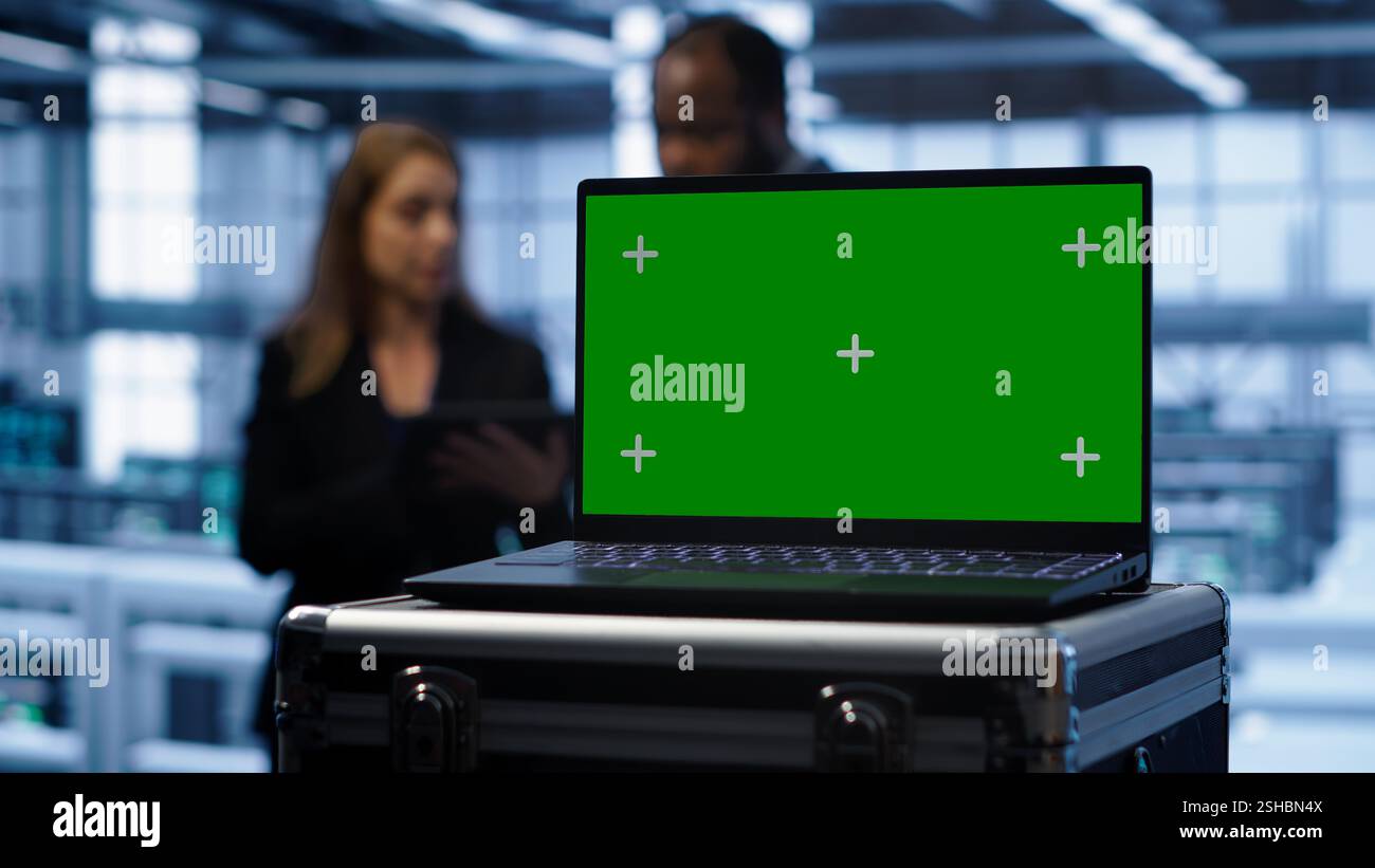 Isolated Screen Laptop In Data Center Running Error Checking Software